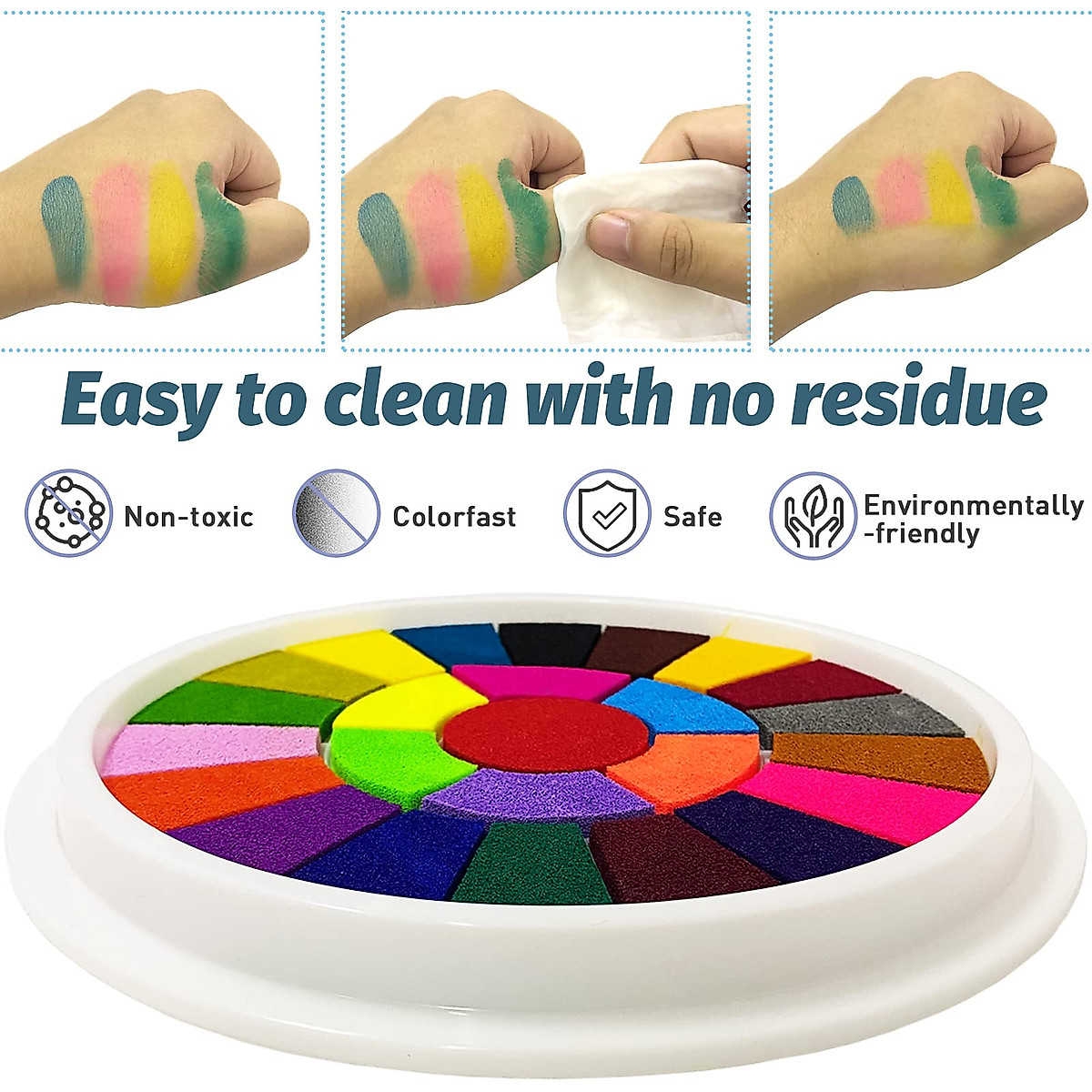 Fottaqqan 25 Color Book Finger Painting Kit Drawing Toys,Album Educational Tool Kit,Washable Children's Supplies for Birthday Kindergarten,Early Learning