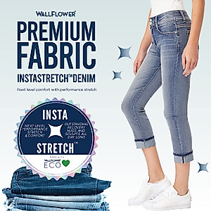 WallFlower Women's Size Flirty Curvy Crop High-Rise Insta Stretch Juniors (Standard, Alani, 20 Plus