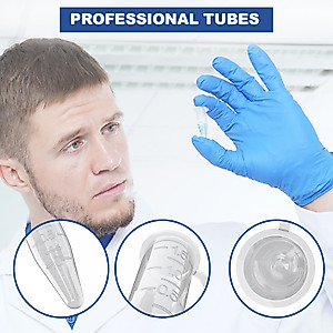 ONiLAB 500Pcs 1.5ml Polypropylene Graduated Microcentrifuge Tubes with Attached Lid,Clear Conical Micro Centrifuge Small Sample Bottle Vials Container for Lab