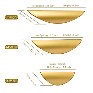 Primst Modern Light Brushed Cabinet Pulls, Furniture Hardware Collection, Cabinet Handles, Drawer Pulls, Door Pulls, Kitchen Cupboard Handle, Pack of 4 (Gold,L-4PCS)