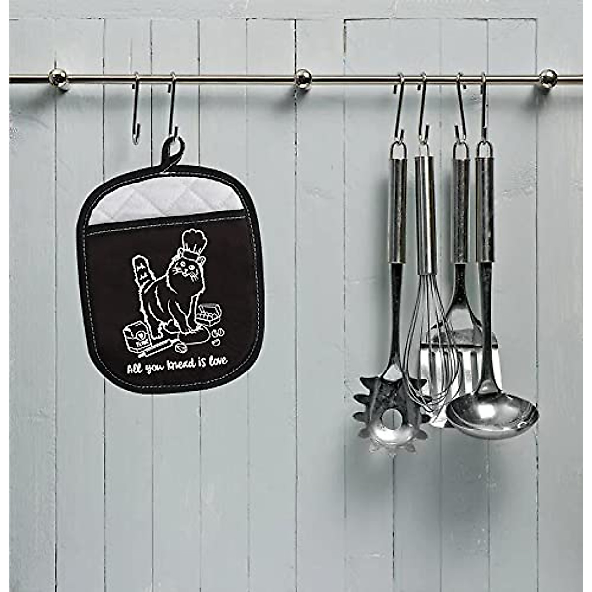 All You Knead is Love Cat Kneading Kitten Pun Baking Oven Pads Pot Holder with Pocket (All You Knead is Love)