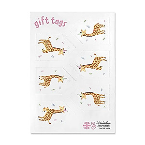 CENTRAL 23 - Wrapping Paper for Baby Boys - 6 Sheets of Birthday Gift Wrap for Girls - Giraffes - Animals - Recyclable