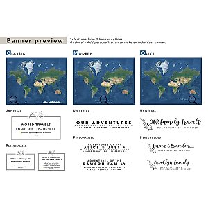 Modern World Satellite Wall Map with Push Pins | Push Pin Travel Map on Canvas | Personalized World Map with Pins | 24" x 32" up to 40" x 53"