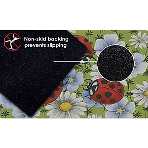 Toland Home Garden 800209 Flowers and Ladybugs Spring Door Mat 18x30 Inch Summer Outdoor Doormat for Entryway Indoor Entrance