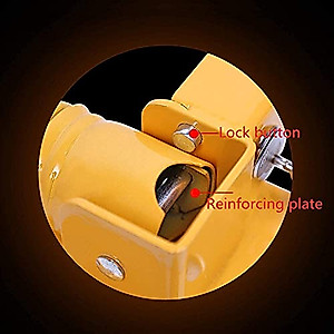 Folding Car Parking Space Lock,with Spring Parking Barrier Post Fold Down Post Barrier Steel Security Posts with Padlock(Yellow 600x70mm)