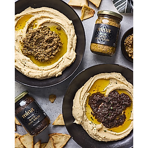 Mina Black Olive Spread, Gourmet Olive Tapenade, 7 oz (200g) - Premium Olive Spread made with Dry Cured Black Olives, Perfect for Appetizers, Dips, and More, Made with Moroccan Olives