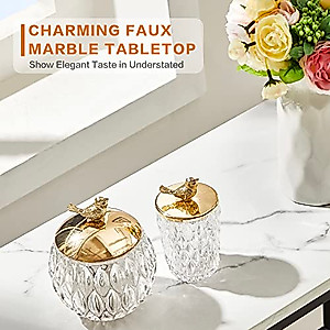 WOHOMO Console Table, 12 Inch Narrow Entryway Table for Living Room, 40 Inch Modern Industrial Sofa Table with 3-Tier Storage Shelves for Corridor, Hallway, White Marble