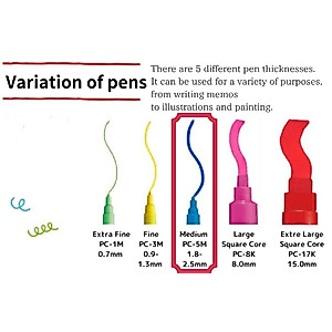 Posca Marker Acrylic Paint Pens Fine Point Tip width 1.8〜2.5mm 17 colors PC-5M, For Rock Painting, Fabric, Glass Paint, Metal Paint Including Pens Tip Refill PCR-5