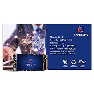 GAMERKING M.2 2242 SSD 256GB 3D NAND TLC SATA III 6 Gb/s, Internal Solid State Drive - Compatible with Desktop PC Laptop (2242 256GB)