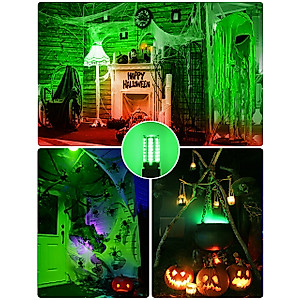 G9 LED Bulbs Green Light,JandCase Green Light Bulbs 5W 40W Halogen Equivalent,LED Green Lights G9 Base,Decorative Lighting Bulbs for Crystal Chandelier Fixture,Halloween,Christmas Home Lighting,5 Pack