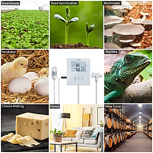 Humidity Controller, Briidea Pre Wired Humidistat with LCD Display High Accuracy Humidity Sensor for Greenhouse Mushroom Grow