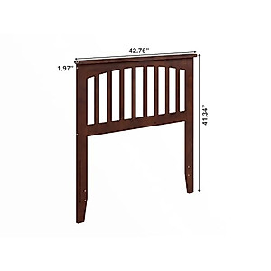 AFI, Mission Twin Solid Wood Headboard with Attachable Charger, Walnut