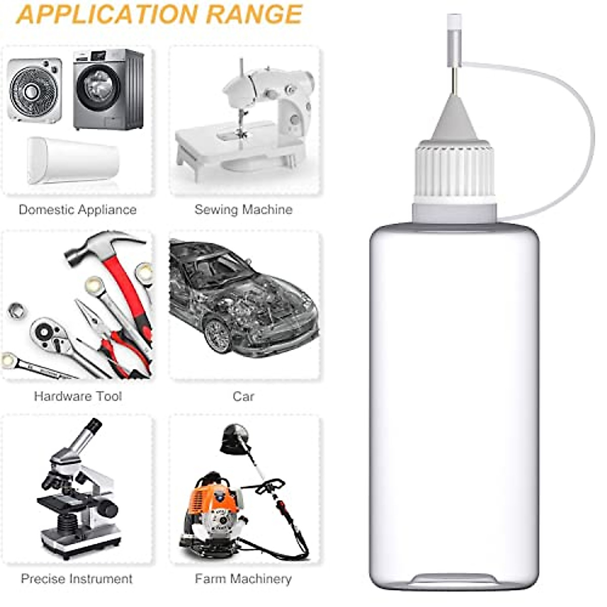 WANBAO 12 Pcs 2 Ounce Needle Tip Glue Bottles Tip Applicator Bottles with 2 Funnel for Glue, Liquid, Oil, DIY Crafts Etc, Multicolor Lids