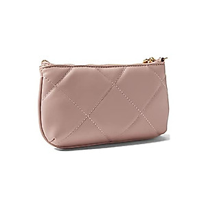 Anne Klein AK Quilted Pouch wrislet with Chain, Petal Pink/Petal Pink