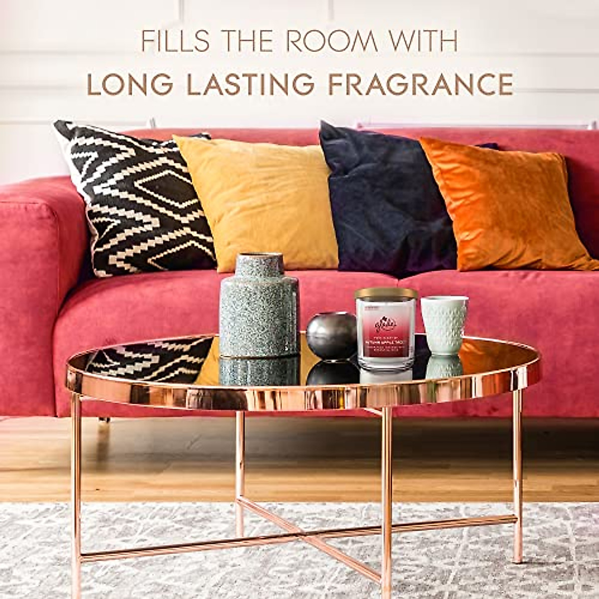 Glade Candle Jar, Large Candle Infused with Essential Oils, Air Freshener for Home Decor, Autumn Apple Tree, 16oz