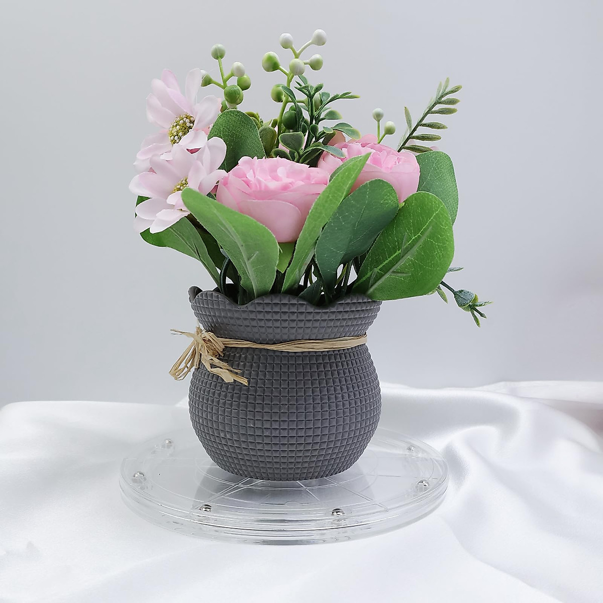 MY MIRONEY Heavy Duty Lazy Susan Turntable Organizer 7" Clear Acrylic Rotating Swivel Stand with Steel Ball Bearings for Spice Rack Cake Decorating TV Laptop Pack of 2