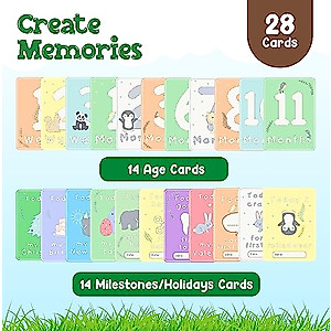 Premium Baby Milestone Blanket for Baby Girl and Boy - Soft, Hypoallergenic Perfect Baby Monthly Milestone Blanket Boy or Girl - Includes 28 Milestone Cards Ideal for Photography