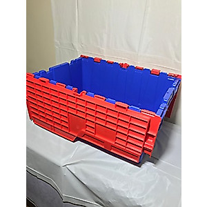 Plastic Storage Bin with Attached flip top lids 22" x 15" x 9" deep.