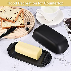 Butter Dish with Lid, Butter Container Holds for Countertop, Unbreakable Butter Keeper for Home Kitchen Decor, Perfect for East/West Coast Butter, BPA-free, Microwave/Dishwasher Safe (Black)