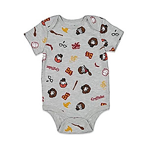 Harry Potter Infant Baby Boys 3 Pack Short Sleeve Bodysuits Multicolored 24 Months