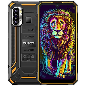 CUBOT Rugged Smartphone, King Kong Rugged Cell Phone, 4GB+64GB, 48MP Camera, Android 11 Phone, 6.1” HD+ Screen, 5000mAh Battery, 4G Dual SIM Phones, IP68 Waterproof Cell Phone, Face ID, Orange
