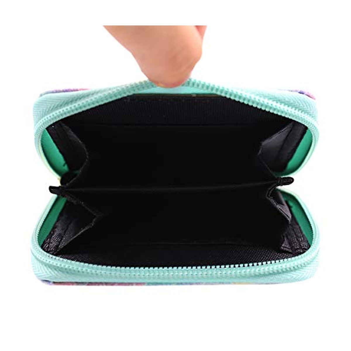 Orityle Women Small Short Wallets Mermaid Scale Coin Purse Credit Card Holder with Zipper for Teen Girls, B, One Size