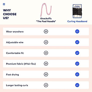 RobeCurls Heatless Hair Curler Set - Satin Curling Headband for Natural, No-Heat Curls - Sleep in Overnight Styling Tool with 2 Scrunchies for Women - Easy and Gentle on Hair (Black)