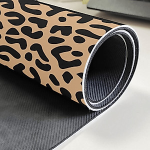 XOZOTY Personalized Doormat with Leopard Print Pink Stripe Indoor Outdoor Welcome Entrance Office Garden Kitchen Door Mat Area Rug Home Decor 30 x18 Inch