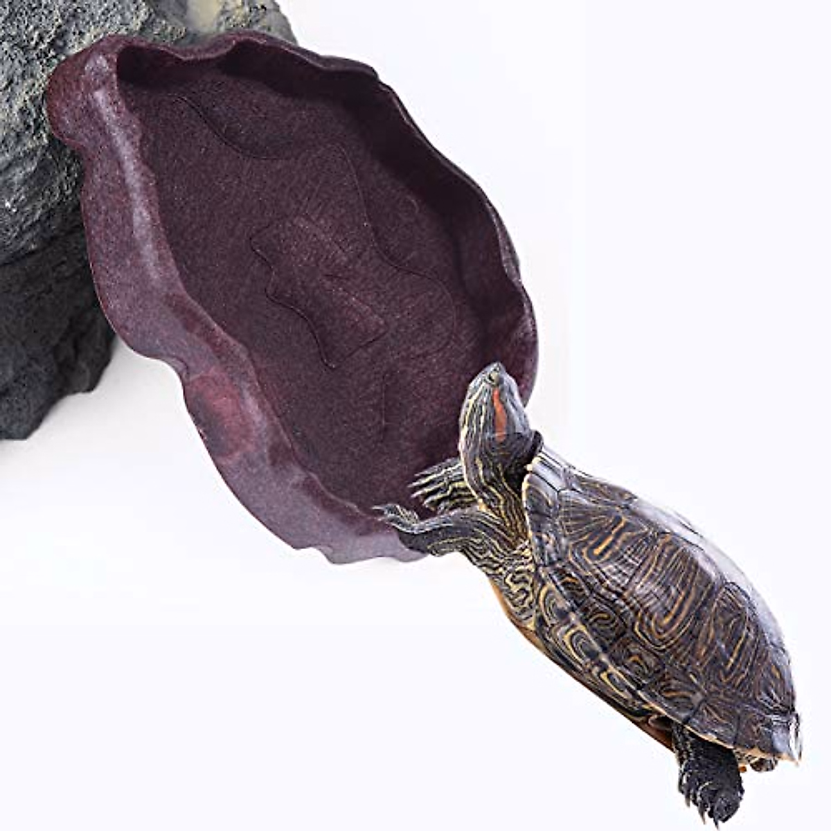 POPETPOP Reptile Food Bowl Water Dish - Resin Reptile Food and Water Feeding Bowl, Reptile Food Container Feeder for Tortoise Lizard Snake Frog Gecko, Pet Breeding Tray