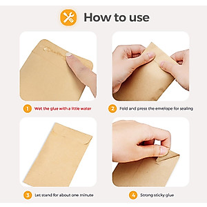 Acko #1 Coin and Small Parts Envelopes 2-1/4 x 3-1/2 Brown Kraft Envelopes with Gummed Flap for Home Office Garden 500pcs