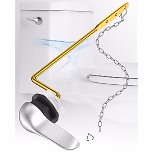 Universal Toilet Bowl Flush Handle Replacement Kit Side Mount, Toilet Repair Kit Inside Tank Chain Flusher Handle Lever Replacement Parts Compatible with American Standard Mansfield Kohler TOTO Eljer