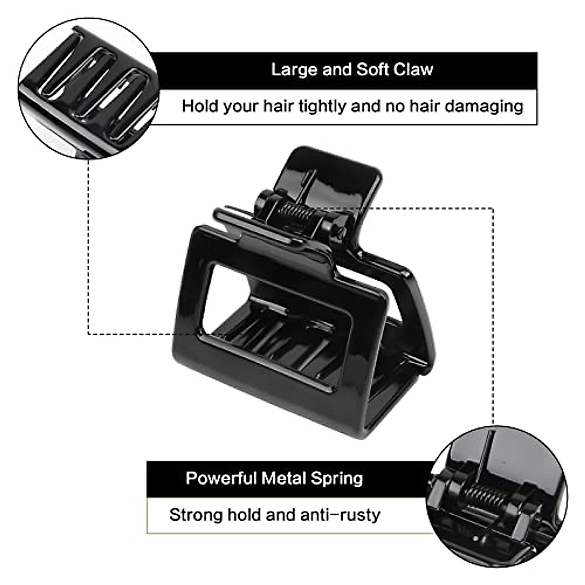 6 PCS Claw Hair Clips, Small Claw Clips for Women Girls, Rectangle Tiny Hair Jaw Clips, Non-slip Matte Claw Clamps Barrettes for Thin/Thick Medium Hair