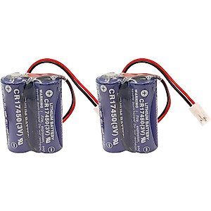 BATTEMALL CR17450-2WK27 / D80UB016170 3V Replacement PLC Battery 2*CR17450 Battery Pack for 2CR17450 3V Battery