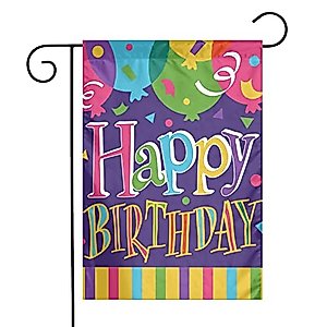 Happy Birthday Garden Flag Double Sided Yard Sign Colorful Garden Flag Banner for Indoor Outdoor Home