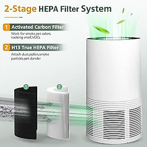2 Pack H13 True HEPA Replacement Filter Compatible with Crane EE-5068 Air Purifier, Part Number HS-1946