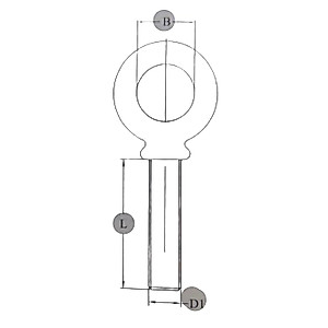 US STAINLESS 2 Pieces Stainless Steel 316 1/2" x 1 1/2" UNC Machinery Eye Bolt Marine Grade Pitch of 13