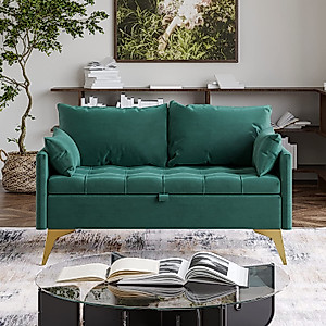Farini Storage Space Modern Sofa Couch for Living Room (Green) Love Seats, Middle