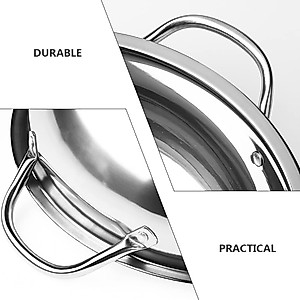 UPKOCH Stainless Steel Shabu Hot Pot Divided Hot Pot Pan Dual Sided Soup Cookware Cooking Pot with Divider for Induction Cooktop Gas Stove