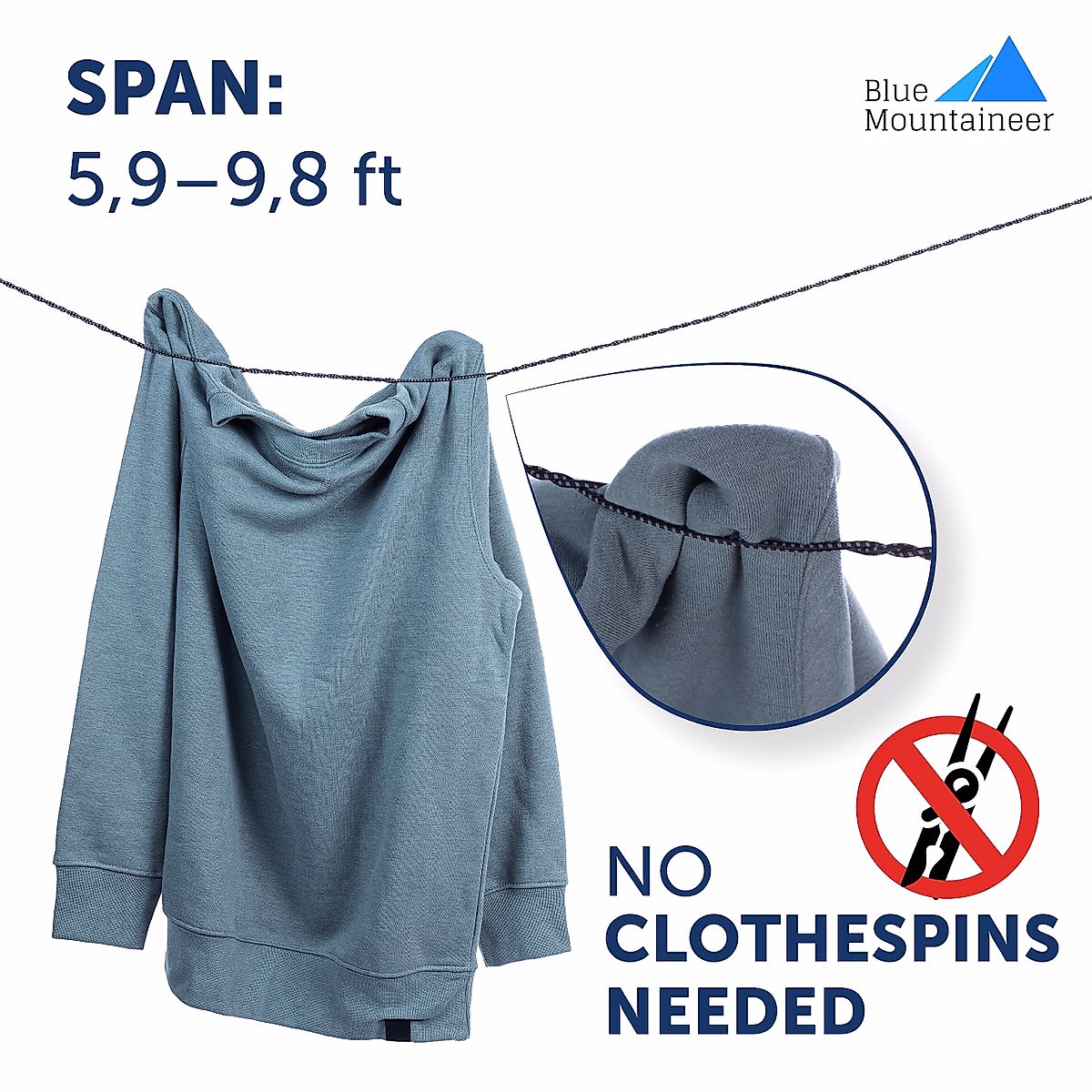 Travel Clothesline (6-12 ft, Reflective) Portable Travel Clothesline for Hotel Room and for Cruise Ship