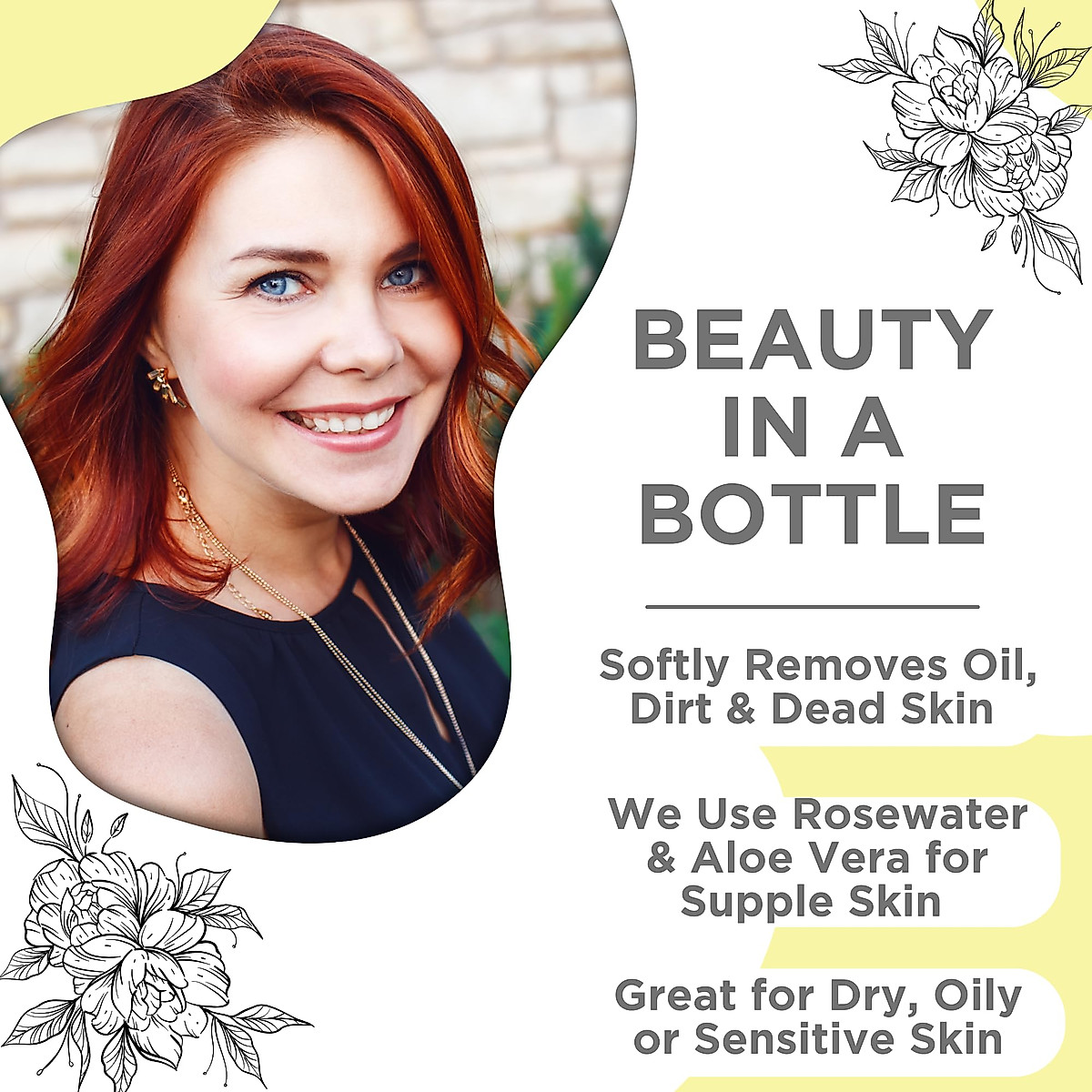 Refreshing Toner for Face with Rose Water and Organic Aloe for True Moisturization, Gentle Pore Cleaner & Pore Minimizer for Face, Hydrating Toner, Cruelty Free, Paraben Free, Skincare 4.0 Fl Oz