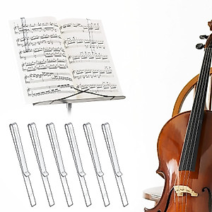 SAVITA 10 Pcs Music Stand Clips, Clear Acrylic Music Holder Clip Book Page Clip for Wind for Musician Composer Outdoor Gig Rehearsal Easy Reading