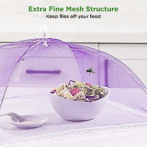 HBlife 6 pack Colored Large Pop-Up Mesh Food Cover Tent,17 Inches Food Protector Covers Reusable and Collapsible Outdoor Picnic Food Covers Tent For Parties Picnics, BBQs