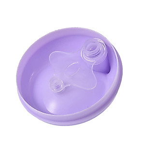 kaiwern Plastic Goblet Cup, Wine Sippy Cup Baby Party Cups Beverage Mug Milk Bottle with Lid, Baby Goblet Sippy Cup No Spill Plastic Wine Glass for Birthday Party Celebration (Purple)