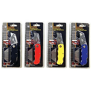 1 Folding Lock Back Utility Knife Replacement Blade Cutter Tool Survival Camping Lightweight Portable Compact Tactical Outdoor Survival Emergency Rope Cutter Glass Pocket Knife Army Military Work Tool
