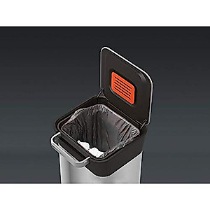 Joseph Joseph Intelligent Waste Titan Trash Can Compactor Kitchen Bin with Odor Filter, Holds up to 60L After Compaction, Stainless Steel, 20L