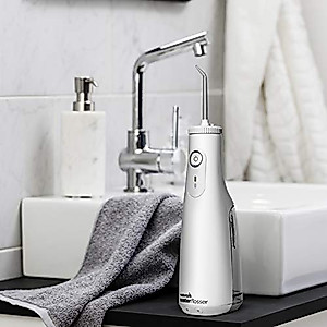 Waterpik Cordless Select Water Flosser, Portable and USB Rechargeable Waterproof Water Flosser for Home and Travel, Braces & Bridges Care for Teeth, ADA Accepted, White WF-10W10