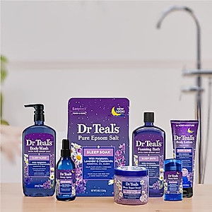 Dr Teal's Sleep Soak with Pure Epsom Salt, Melatonin & Essential Oil Blend, 3 lb (Pack of 4)