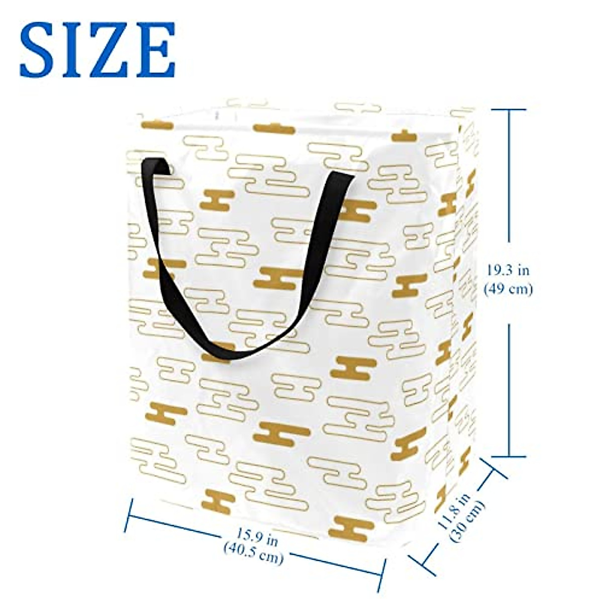 Chinese Style Auspicious Cloud Pattern Print Collapsible Laundry Hamper, 60L Waterproof Laundry Baskets Washing Bin Clothes Toys Storage for Dorm Bathroom Bedroom