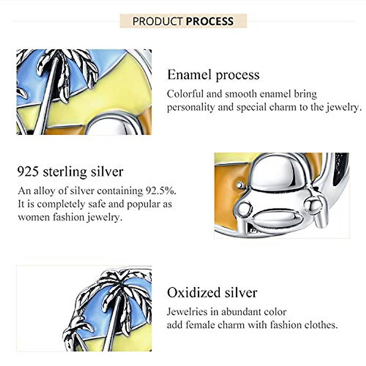 I Love Summer Charm Heart Charm,925 925 Sterling Silver Holiday at the Beach Charm fit Fashion Pandora Style Bracelet (Silver Palm tree & Summer Journey)