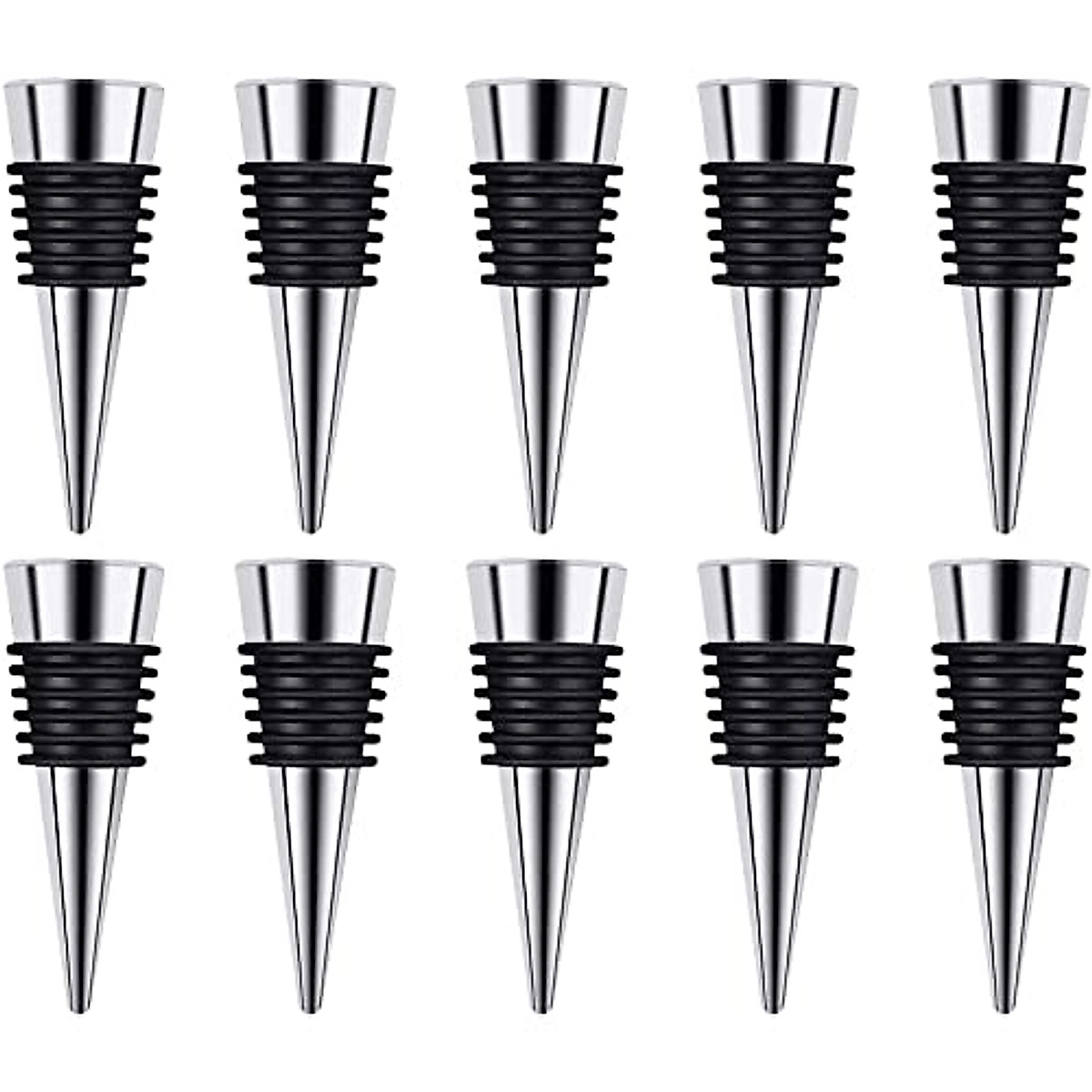 Stainless Steel Wine and Beverage Bottle Stoppers Ball Designed Wine Bottle Corks Tapered Storage Crafts Art DIY (10)